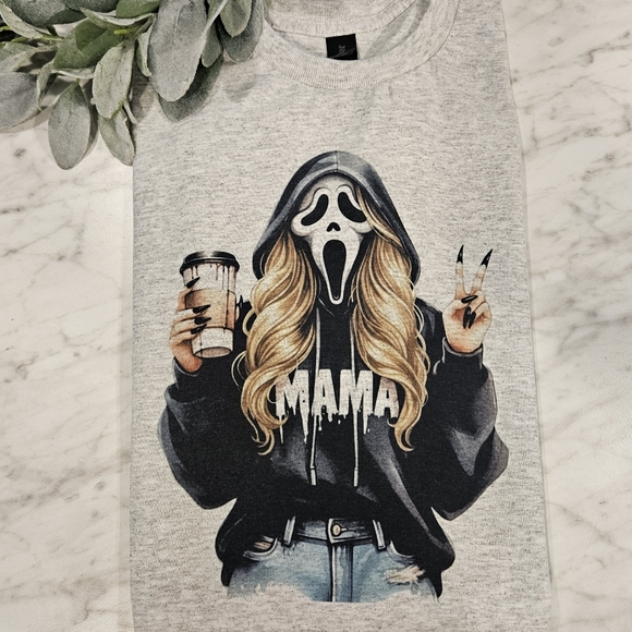 Gildan | Tops | Halloween Mama Shirt Ghost Face Cute Popular Scream ...